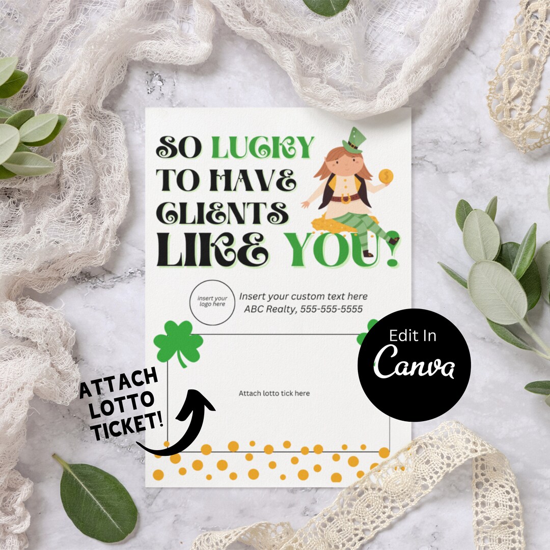 Customizable St Patricks Lotto Ticket Card for Real Estate | St ...