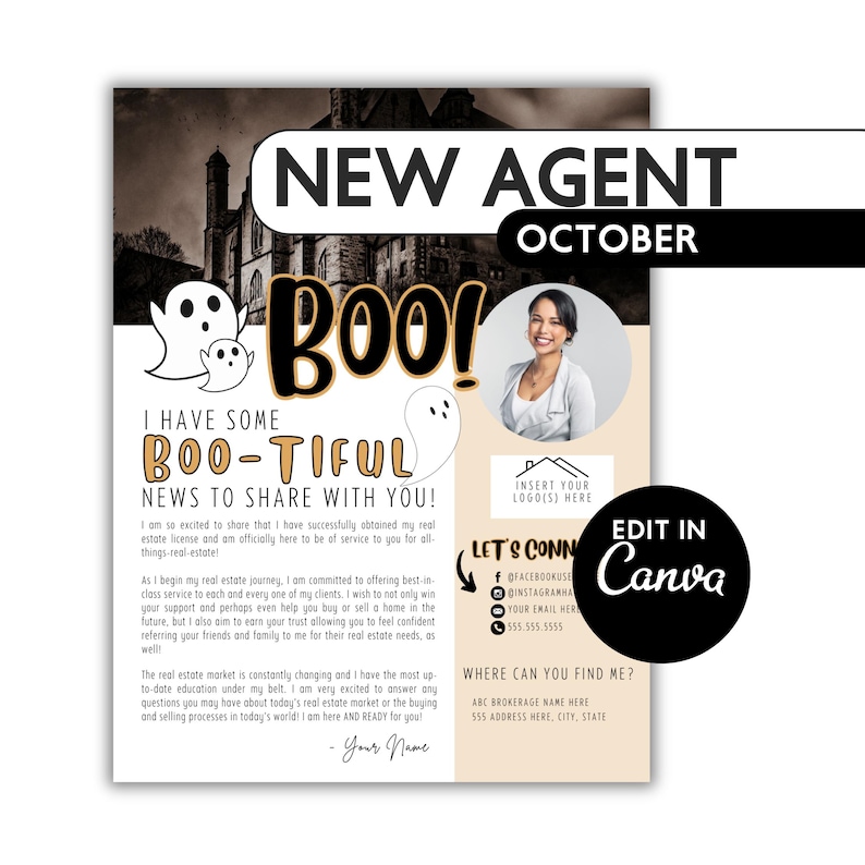 Customizable NEW AGENT Flyer Newsletter | Real Estate Agent ...