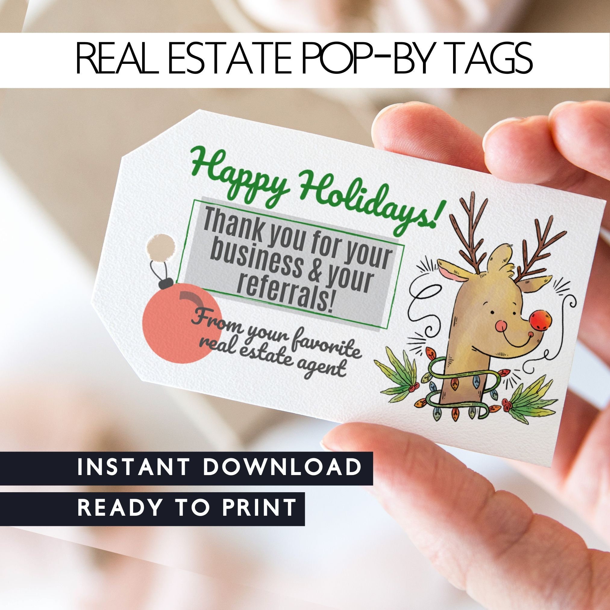Realtor Pop by Tag for Christmas, Real Estate Popby, Pop-by Idea for ...