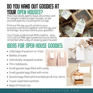 Open House Goodie Bag Tags, Pop by Tag, Client Fall Gift Tag, Real ...