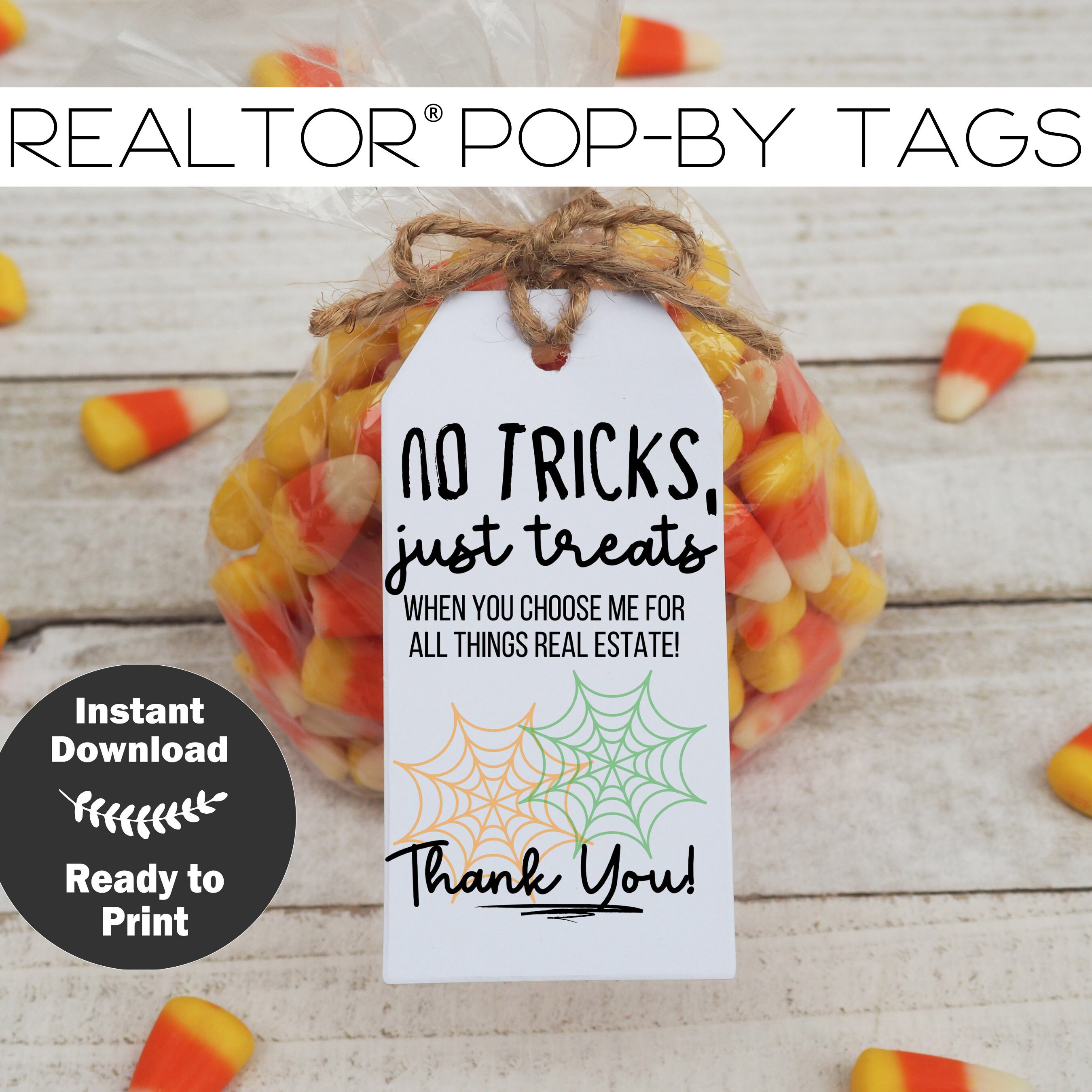 Candy Corn Pop By Tag Halloween Gift Tag Halloween Pop By | Etsy