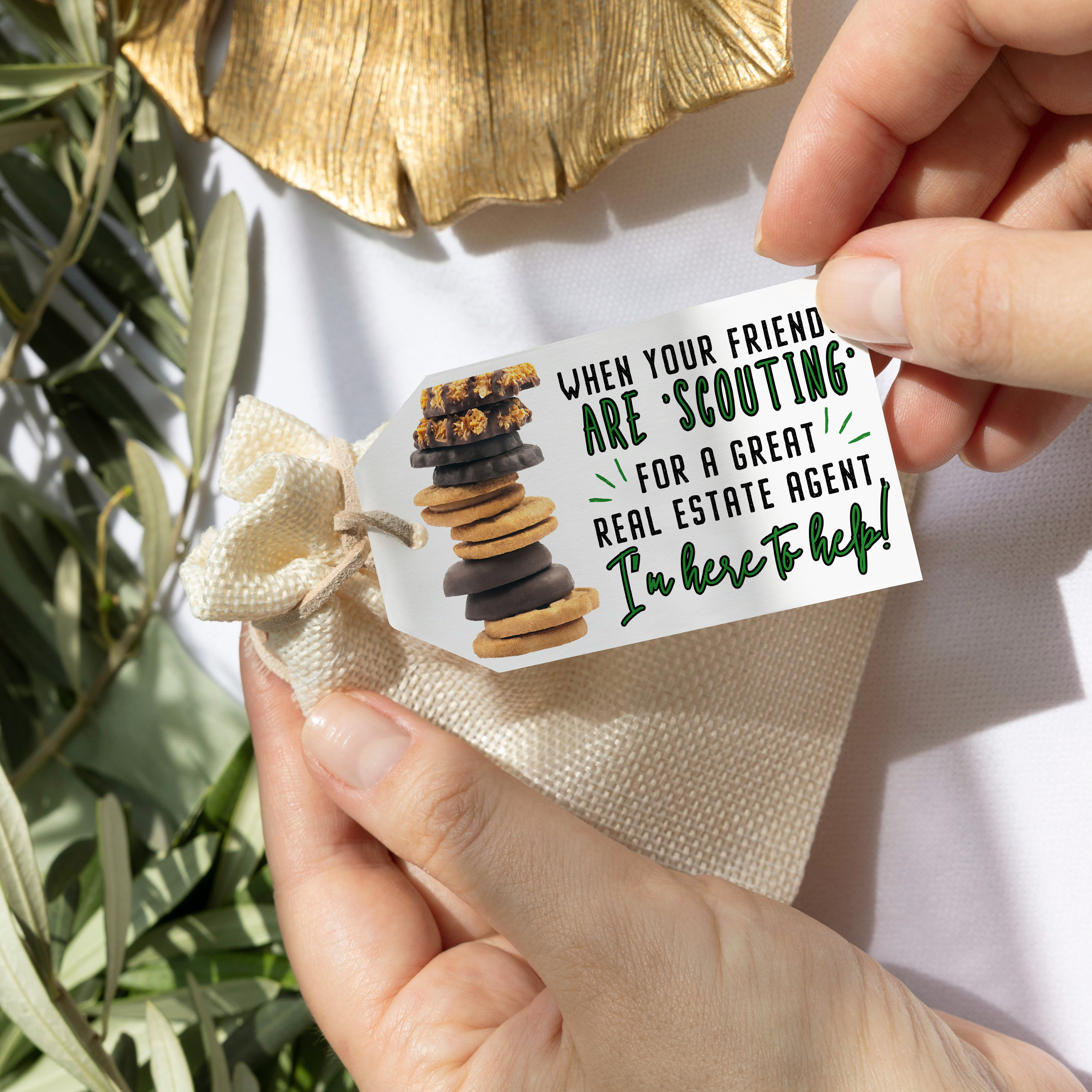 Realtor Girl Scout Cookie Pop-by Tag, Cookie Popby, Custom Realtor Gift ...