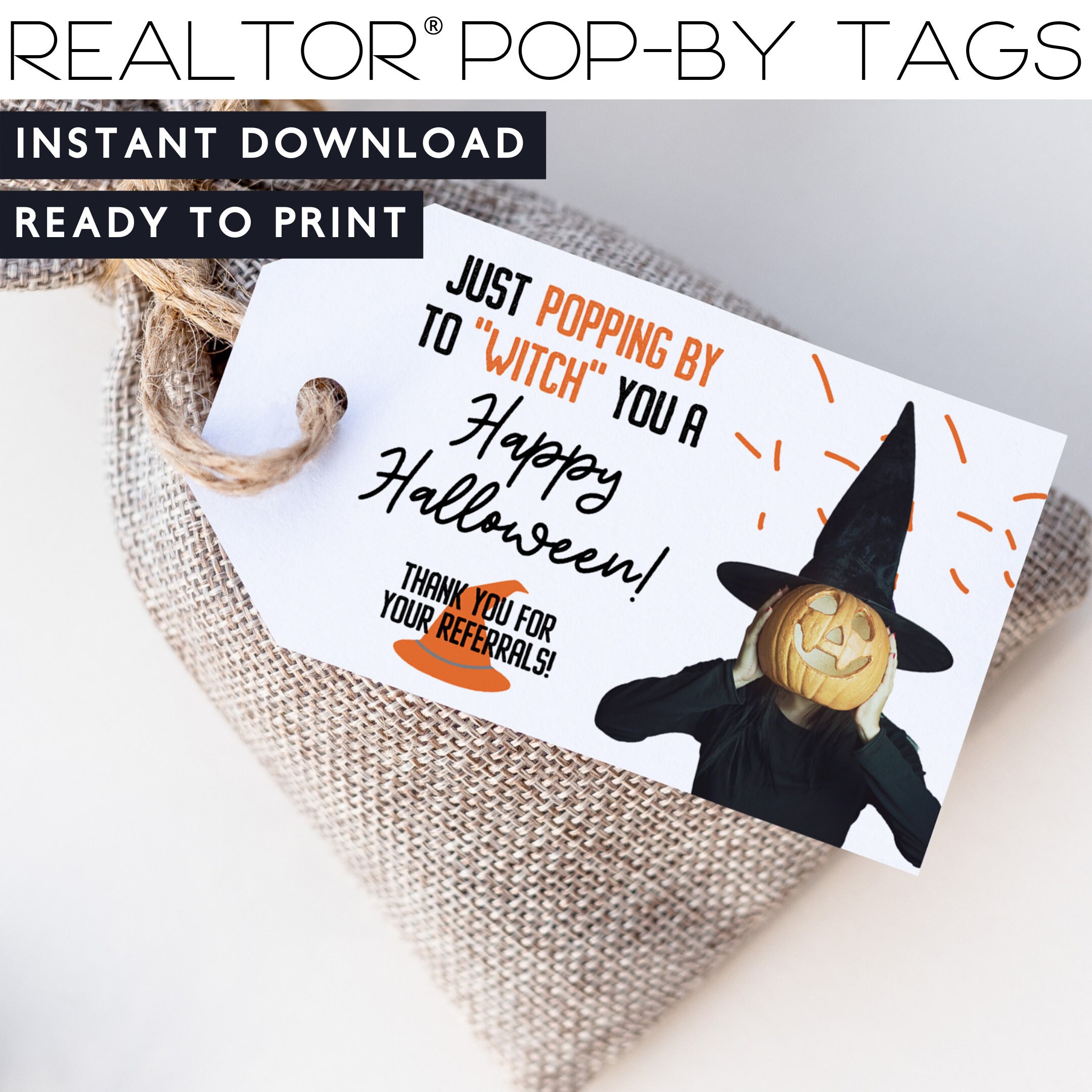 Witch Halloween Pop-By Tag Pumpkin Pop By Tag Halloween Pop | Etsy