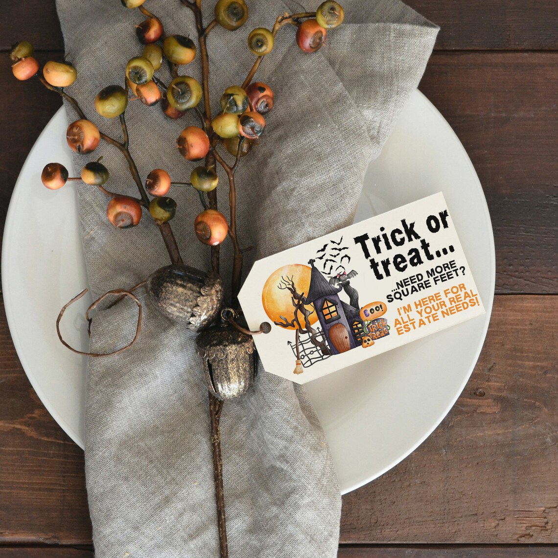 Open House Goodie Bag Tags, Pop by Tag, Client Fall Gift Tag, Real ...