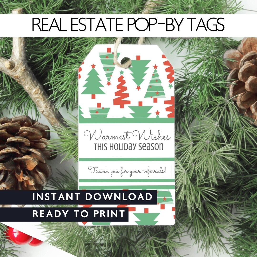 Realtor Christmas Pop by Tag, Winter Real Estate Pop by Tag, Christmas ...