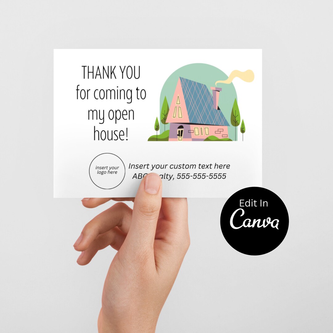 Downloadable Real Estate Open House Goodies Tag Card Customizable ...