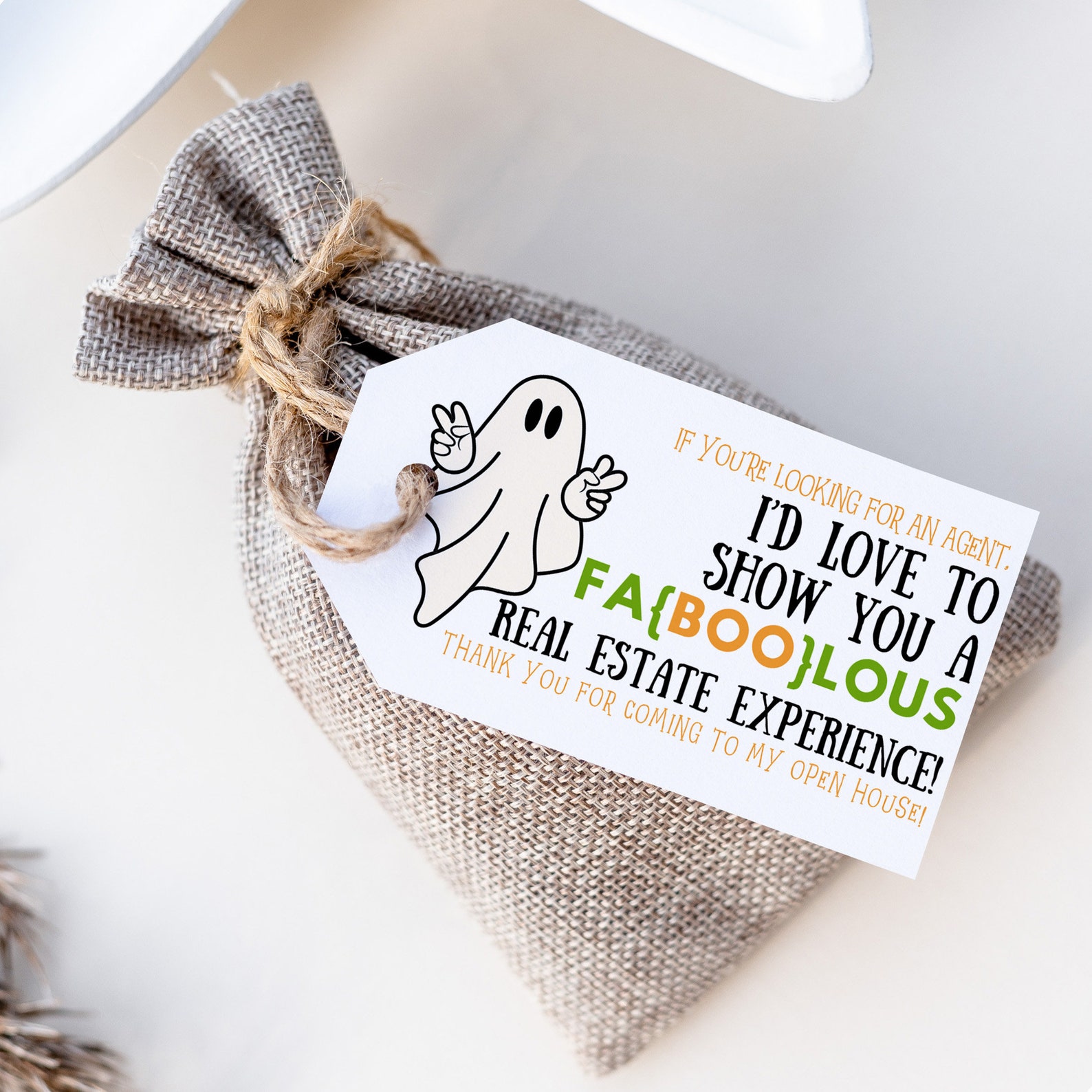 Open House Goodie Bag Tags, Pop by Tag, Client Fall Gift Tag, Real ...