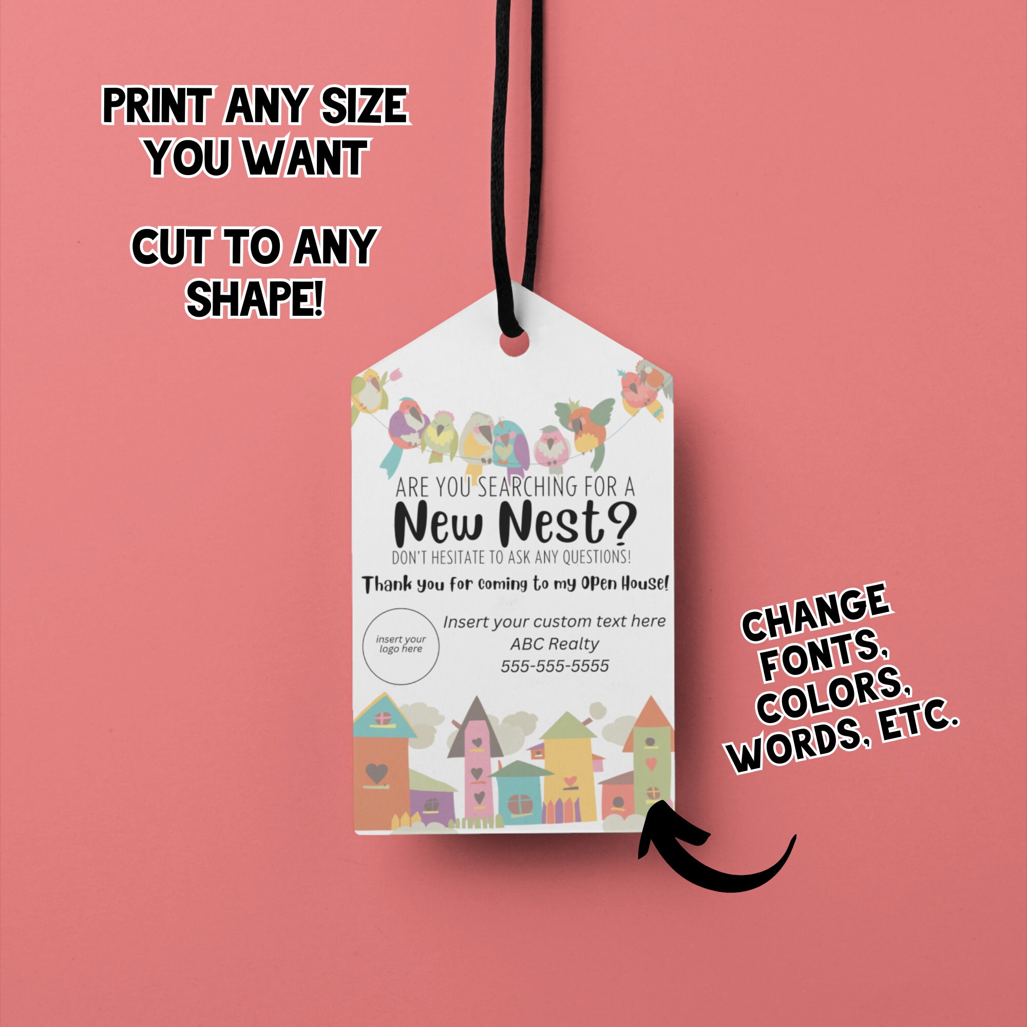 Customizable Open House Goodies Tag for Real Estate | Realtor Open ...