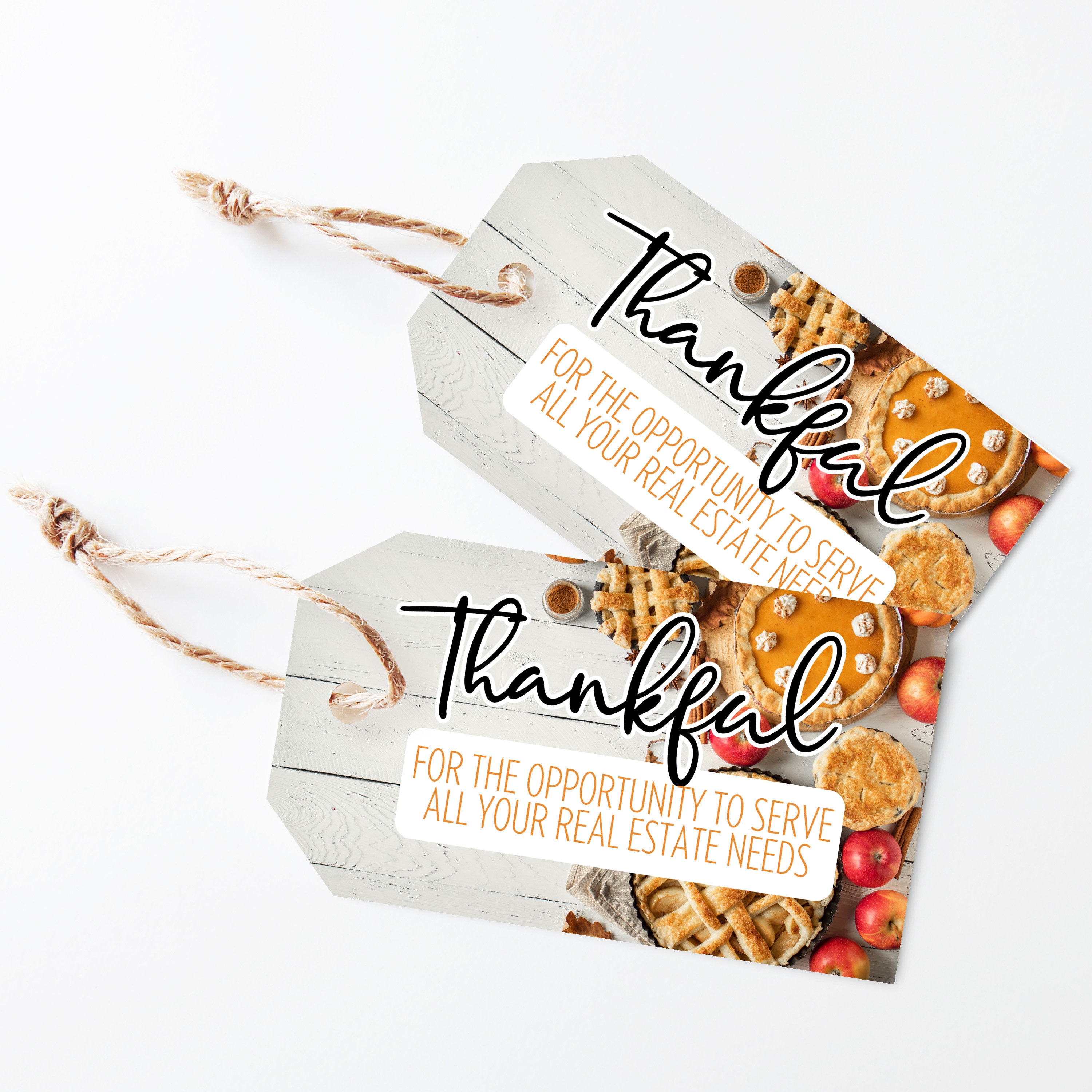 Thanksgiving Pop by Tag, Realtor Pie Tag, Tag for Pie Party, Premade ...