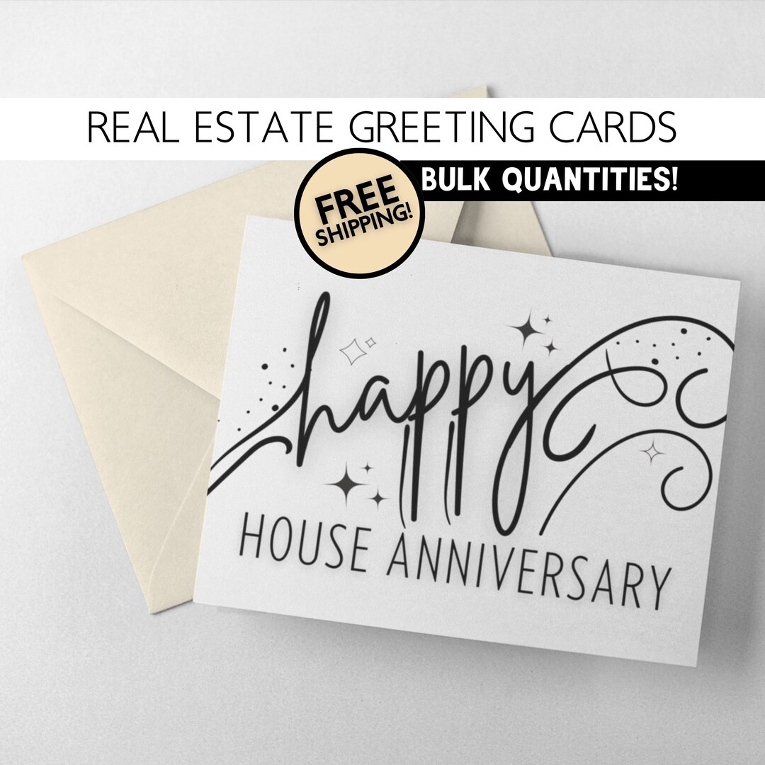 Bulk 50 Cards Real Estate House Anniversary Card House Plant ...