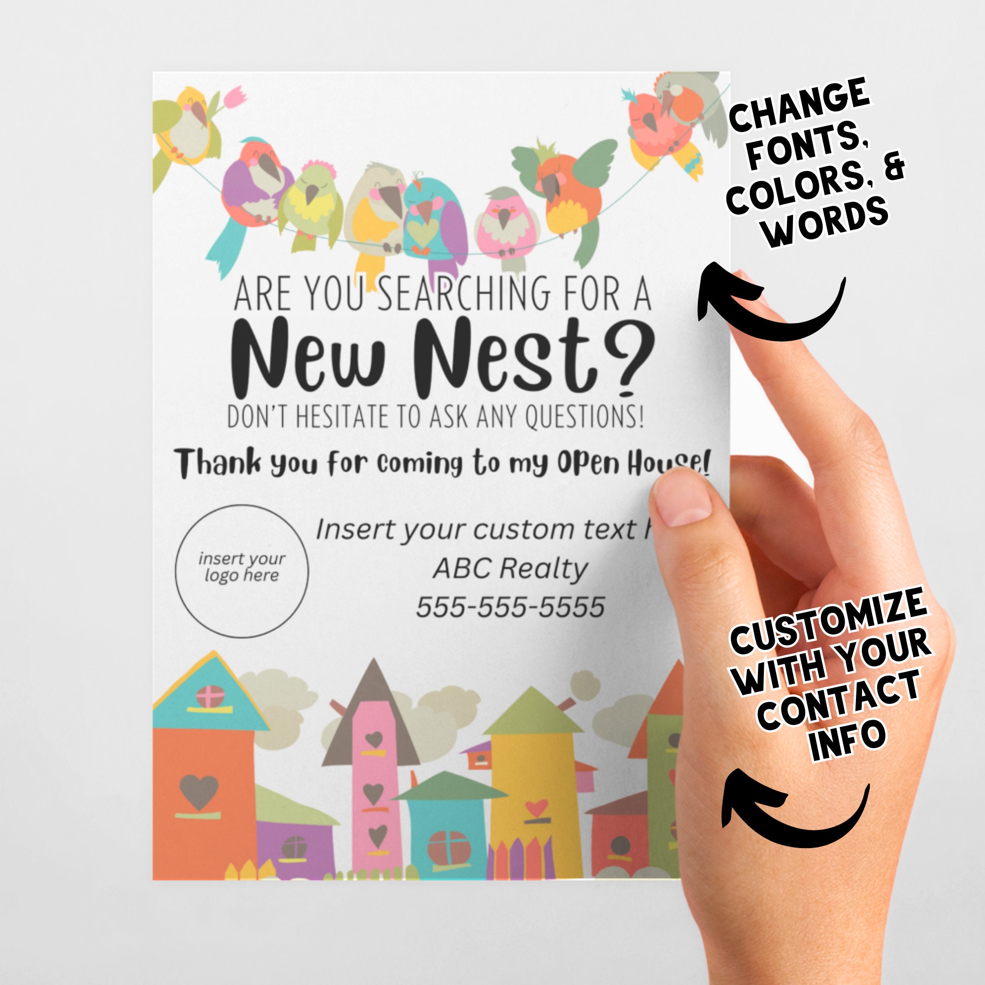 Customizable Open House Goodies Tag for Real Estate | Realtor Open ...