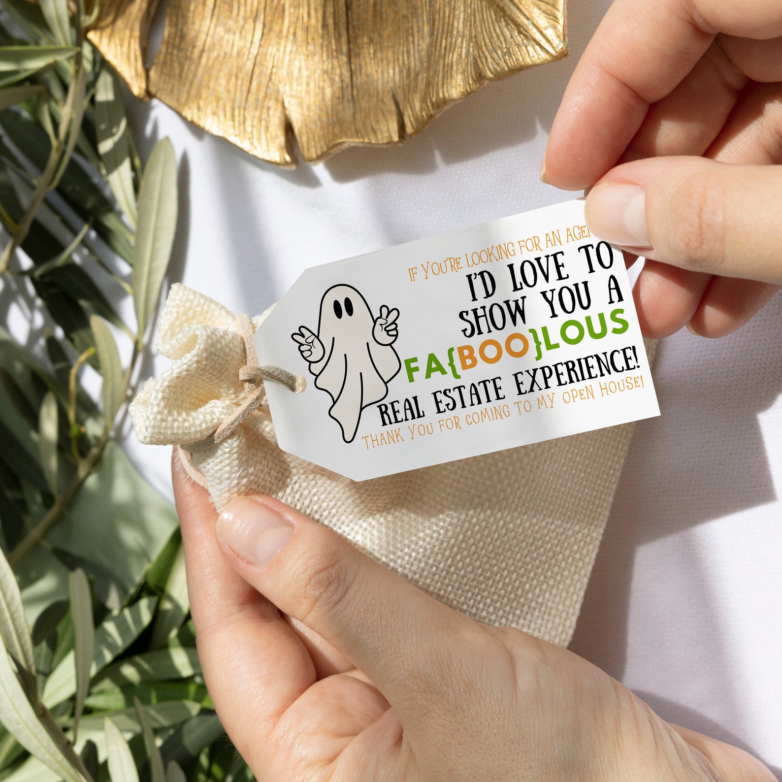 Open House Goodie Bag Tags, Pop by Tag, Client Fall Gift Tag, Real ...