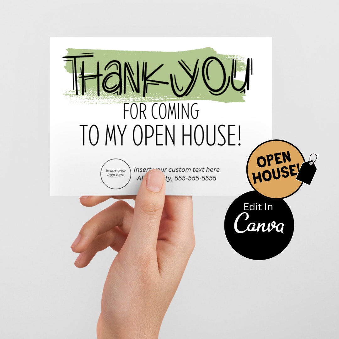 Downloadable Real Estate Open House Goodies Tag Card | Customizable ...