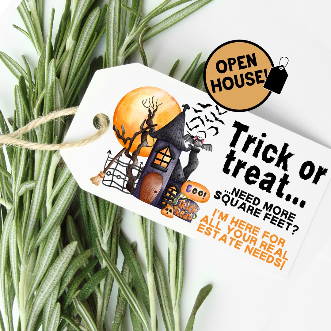 Open House Goodie Bag Tags, Pop by Tag, Client Fall Gift Tag, Real ...