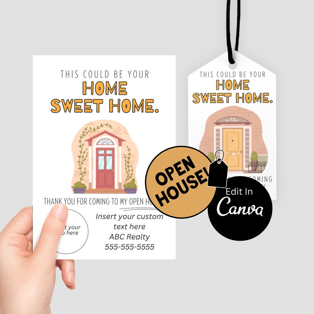 Customizable Open House Goodies Tag for Real Estate | Realtor Open ...