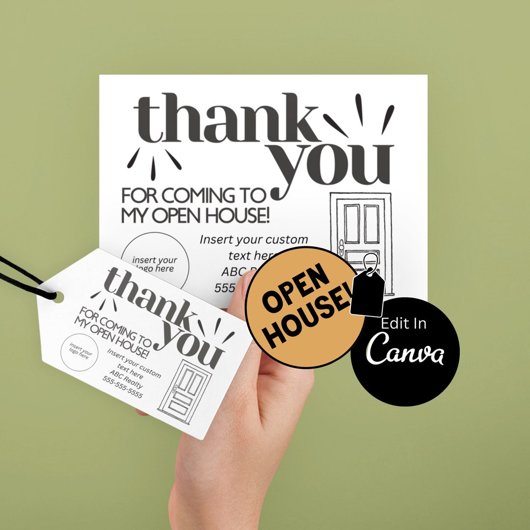 Customizable Open House Goodies Tag for Real Estate | Realtor Open ...