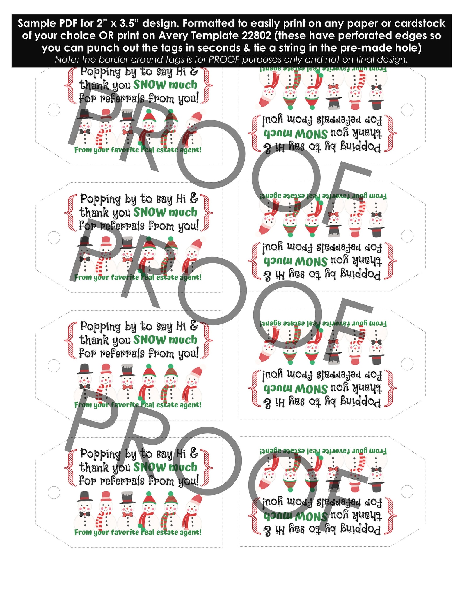 Winter Pop by Tag December Pop by Idea Realtor Gift Tag - Etsy