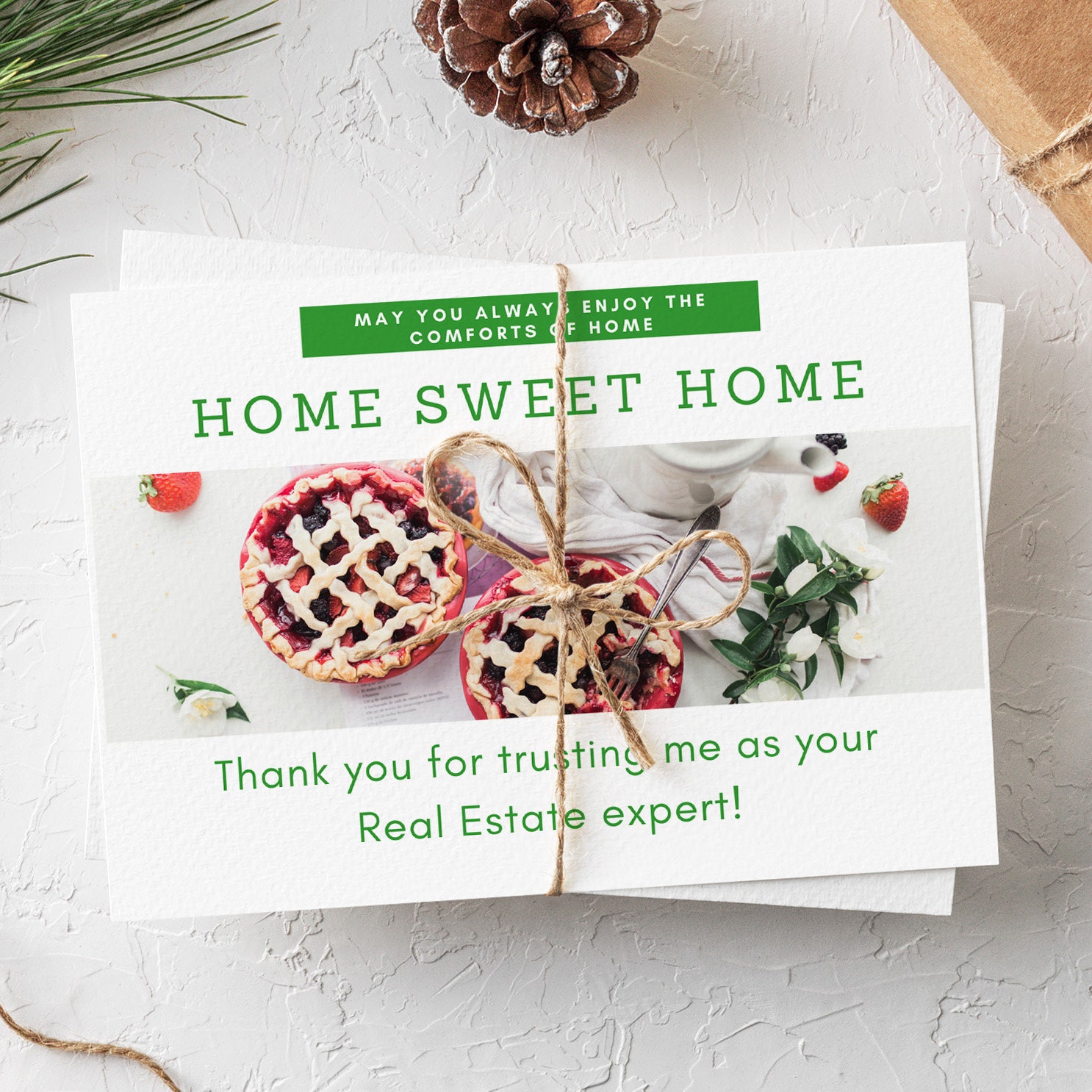 Home Sweet Home Pop-By Tag Pie Tag Realtor Client Tag | Etsy