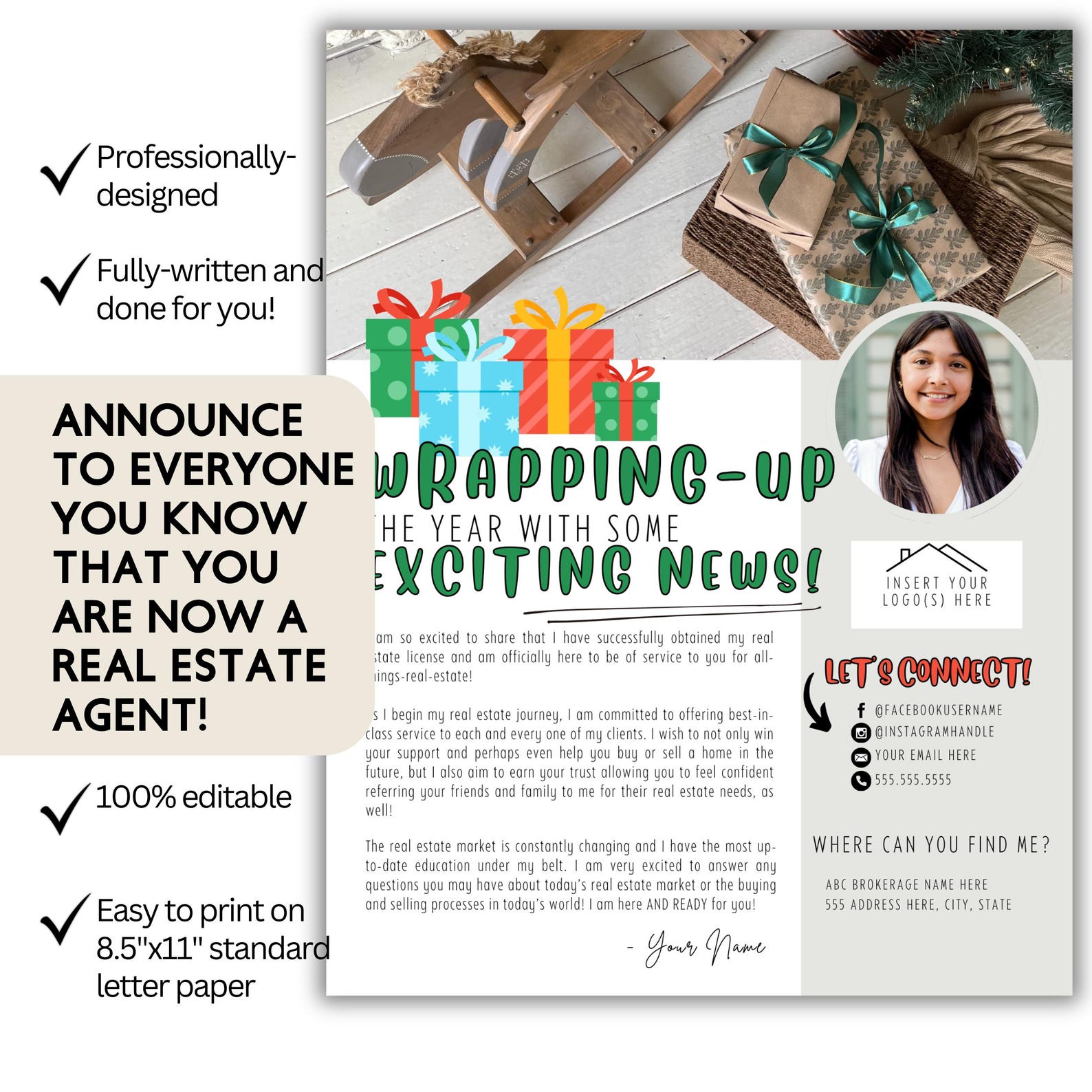 Customizable NEW AGENT Flyer Newsletter | Real Estate Agent ...