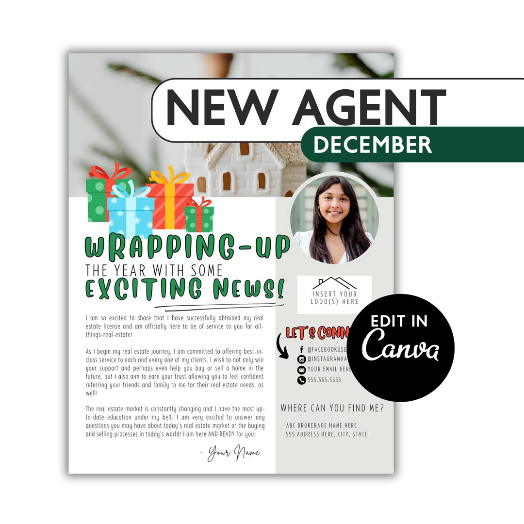 Customizable NEW AGENT Flyer Newsletter | Real Estate Agent ...