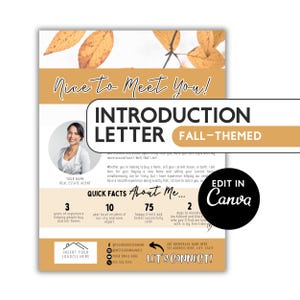 Customizable INTRODUCTION LETTER Flyer for Real Estate Agents | Autumn ...