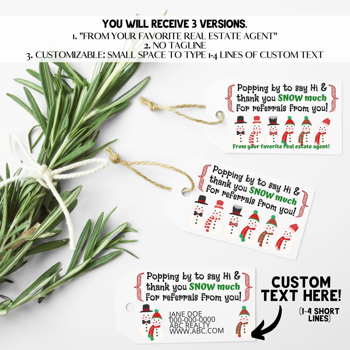 Winter Pop by Tag December Pop by Idea Realtor Gift Tag | Etsy