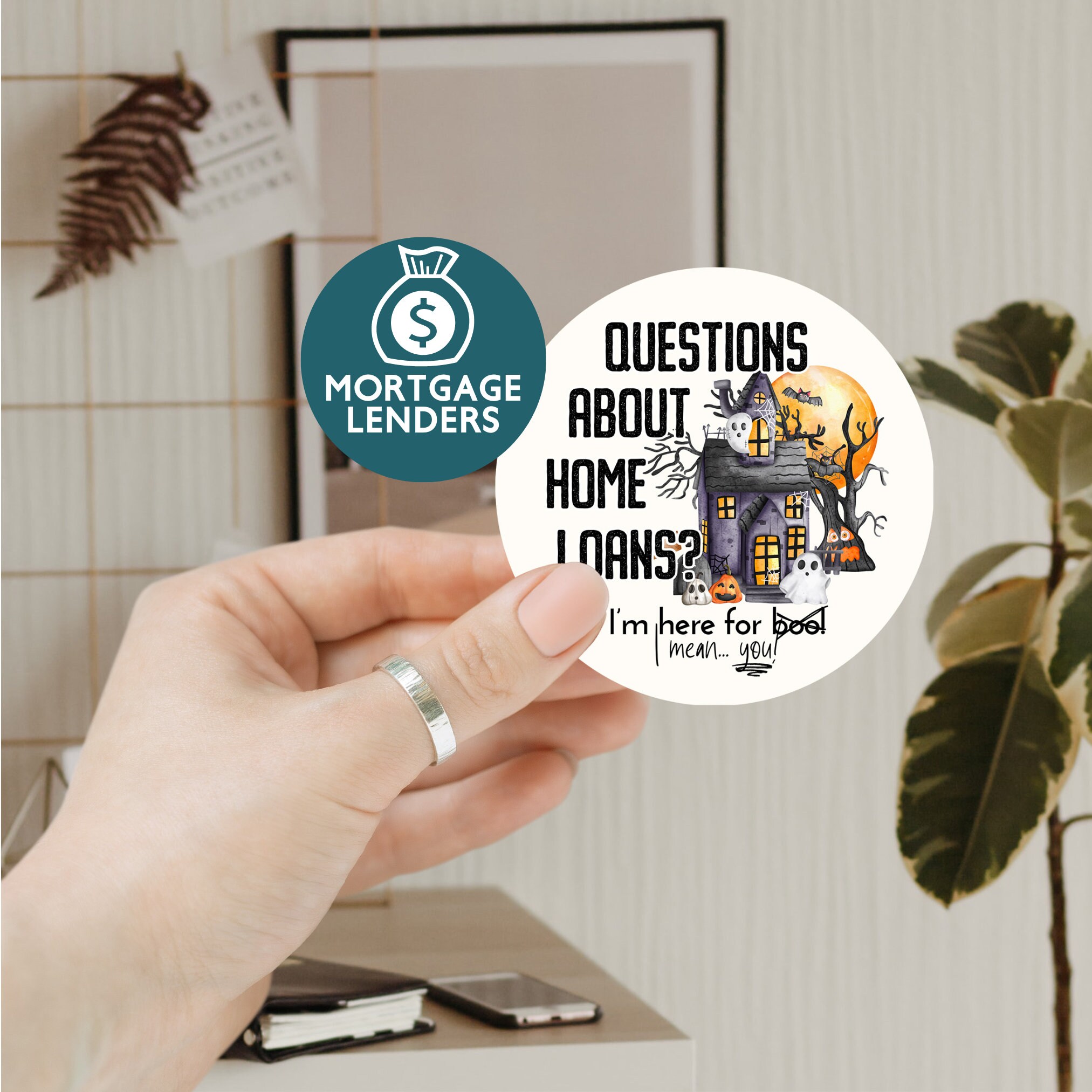 Mortgage Loan Officer Sticker, Client Halloween Gift Tag, Real Estate ...
