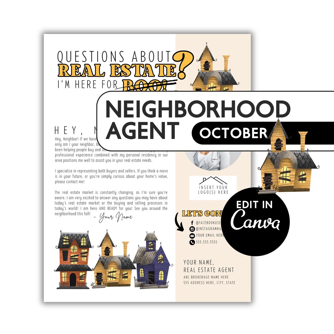 Customizable NEIGHBORHOOD AGENT Prospecting Flyer Newsletter | Real ...