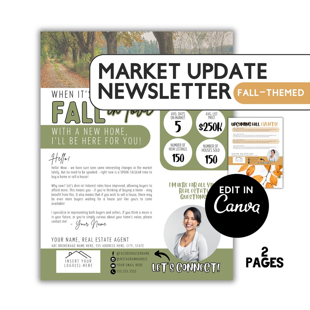 Customizable MARKET UPDATE Flyer for Real Estate Agents | Fall ...