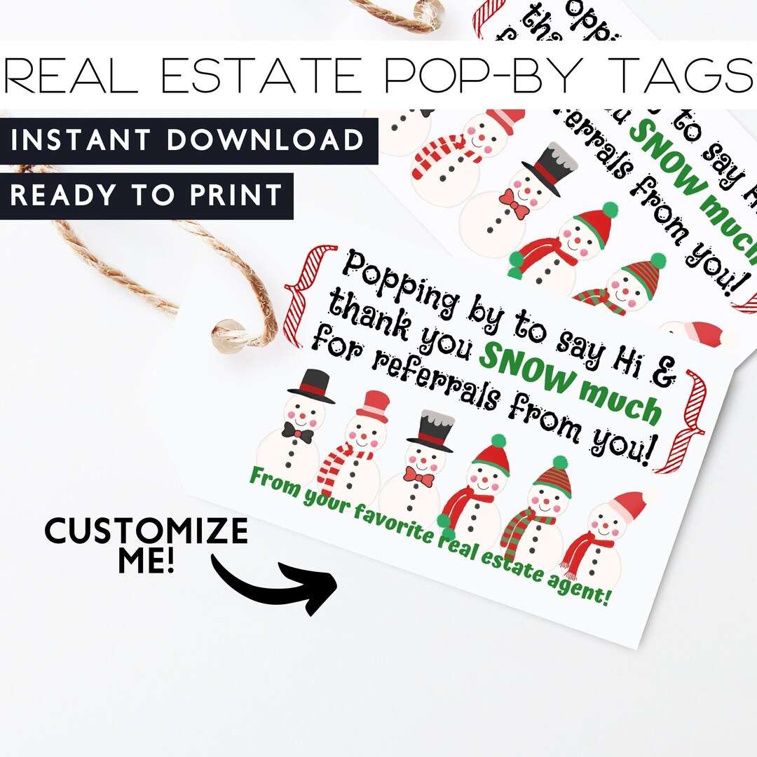 Winter Pop by Tag December Pop by Idea Realtor Gift Tag - Etsy