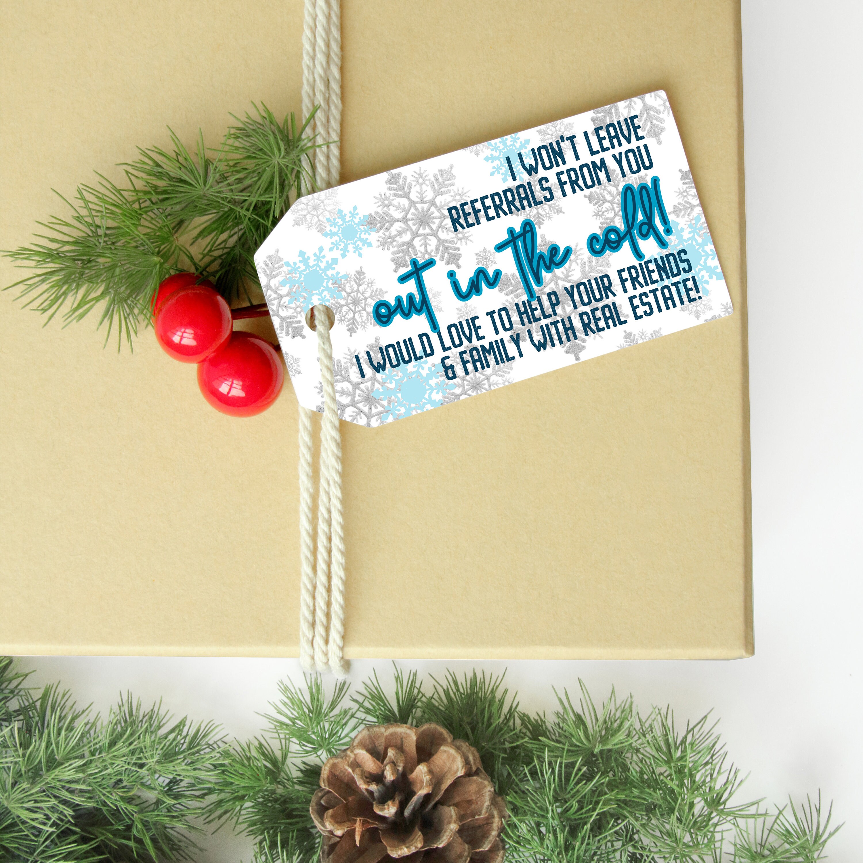 Winter Pop by Tag, December Pop by Tag, Realtor Gift Tag, Happy ...
