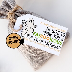 Open House Goodie Bag Tags, Pop by Tag, Client Fall Gift Tag, Real ...