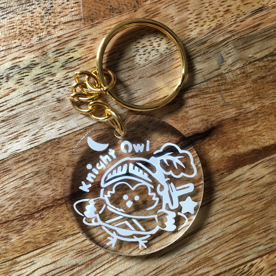 Knight Owl Keychain (glow in the Dark) | Acrylic Keychain | Animal ...
