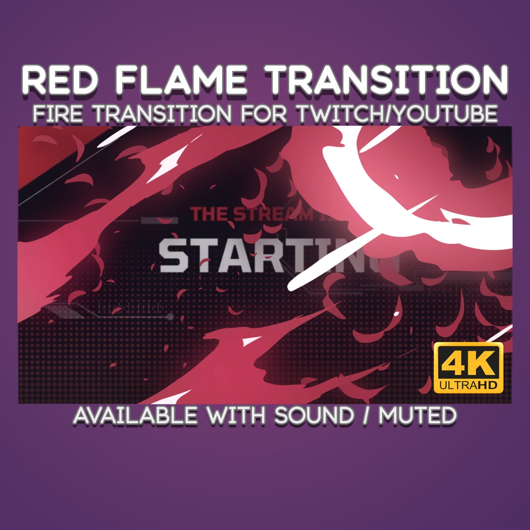 Red Fire Cartoon Transition Fire Twitch Streamer Elements Animated ...