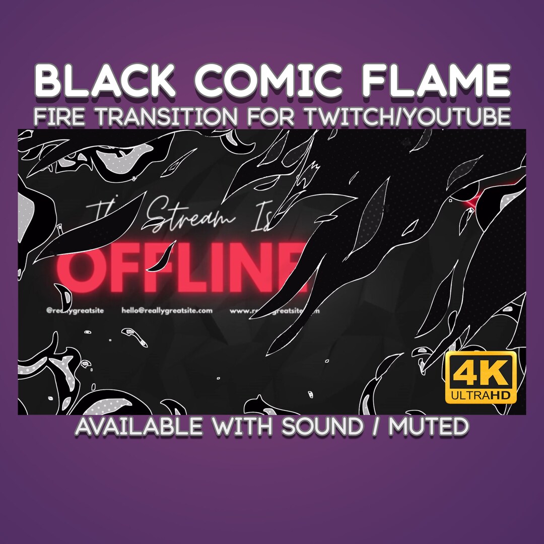 Black Fire Transition Comic Fire Twitch Elements Animated Comic Fire ...