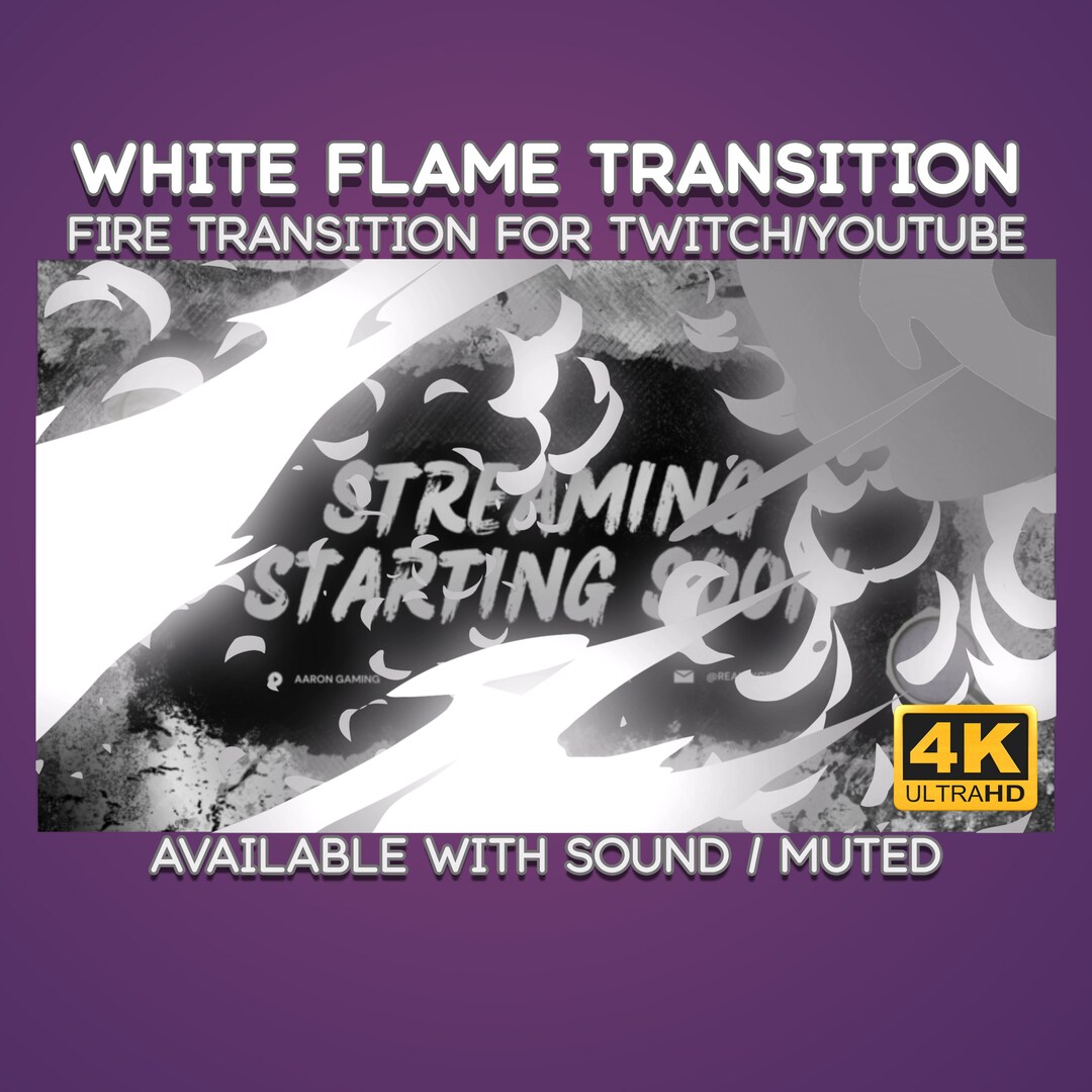 White Fire Cartoon Transition Fire Twitch Streamer Elements Animated ...