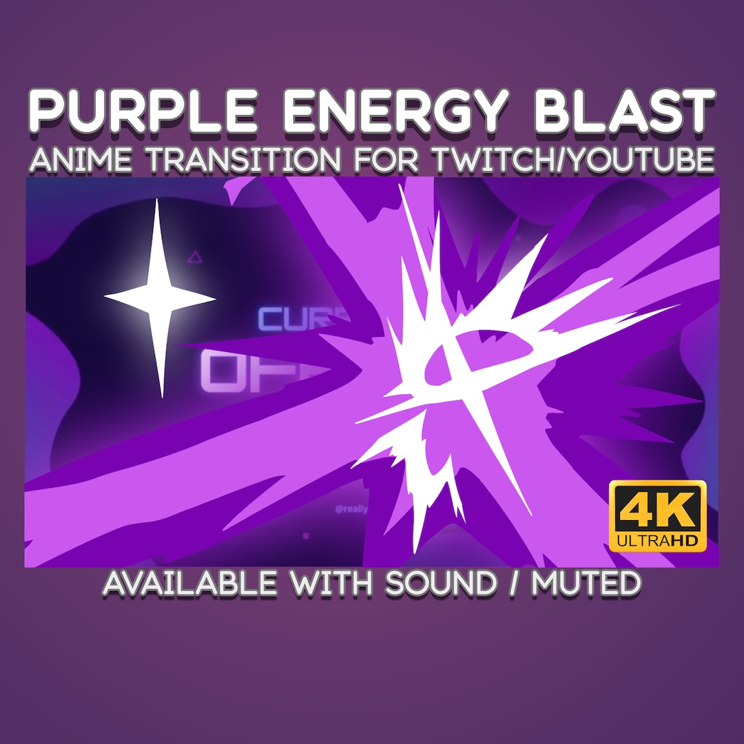 Purple Energy Blast Transition Anime Twitch Elements Animated Energy ...