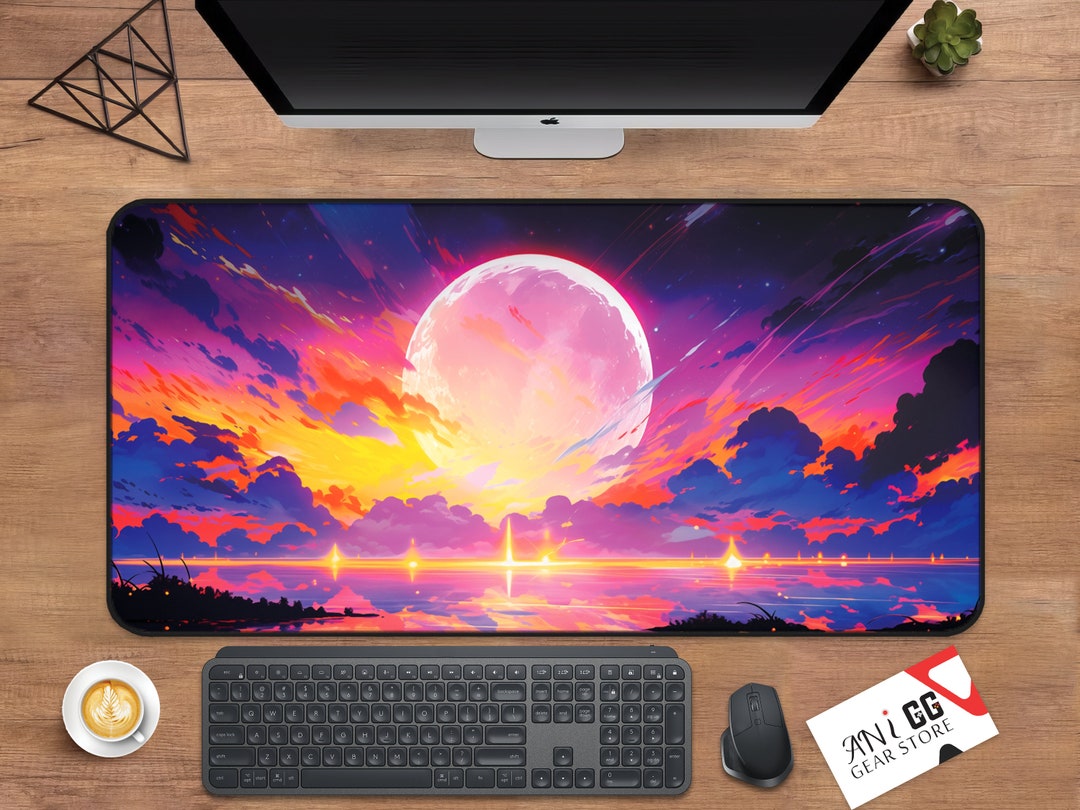 Beautiful Sunset Personalized Desk Mat Custom Mousepad Anime Desk Mat ...