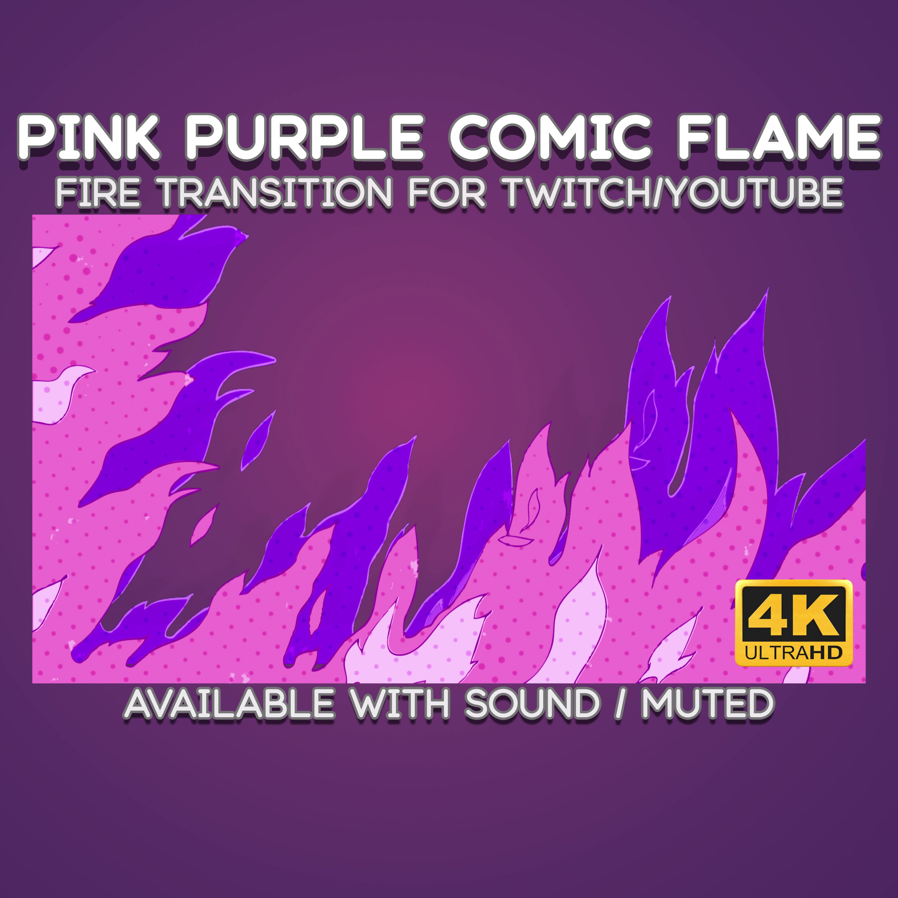 Purple Pink Fire Transition Comic Fire Twitch Elements Animated Fire ...