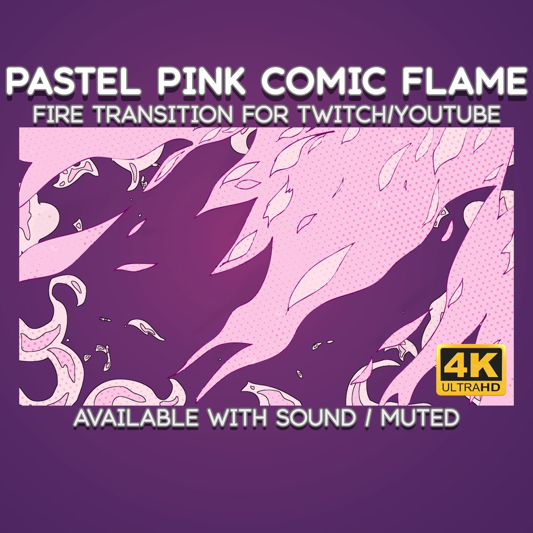 Pastel Pink Fire Transition Comic Fire Twitch Elements Animated Fire ...