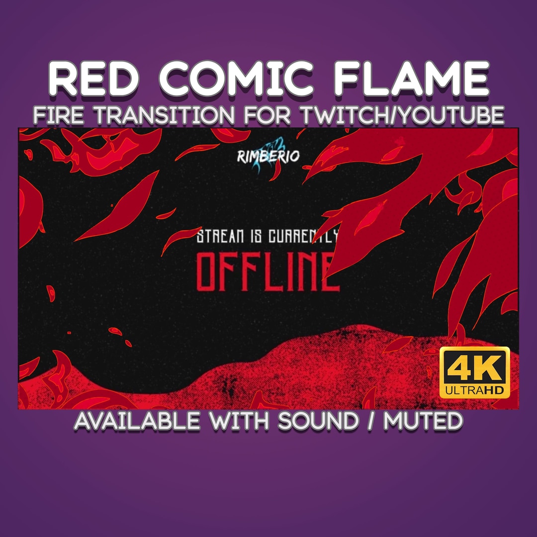 Red Fire Transition Comic Fire Twitch Elements Animated Comic Fire ...
