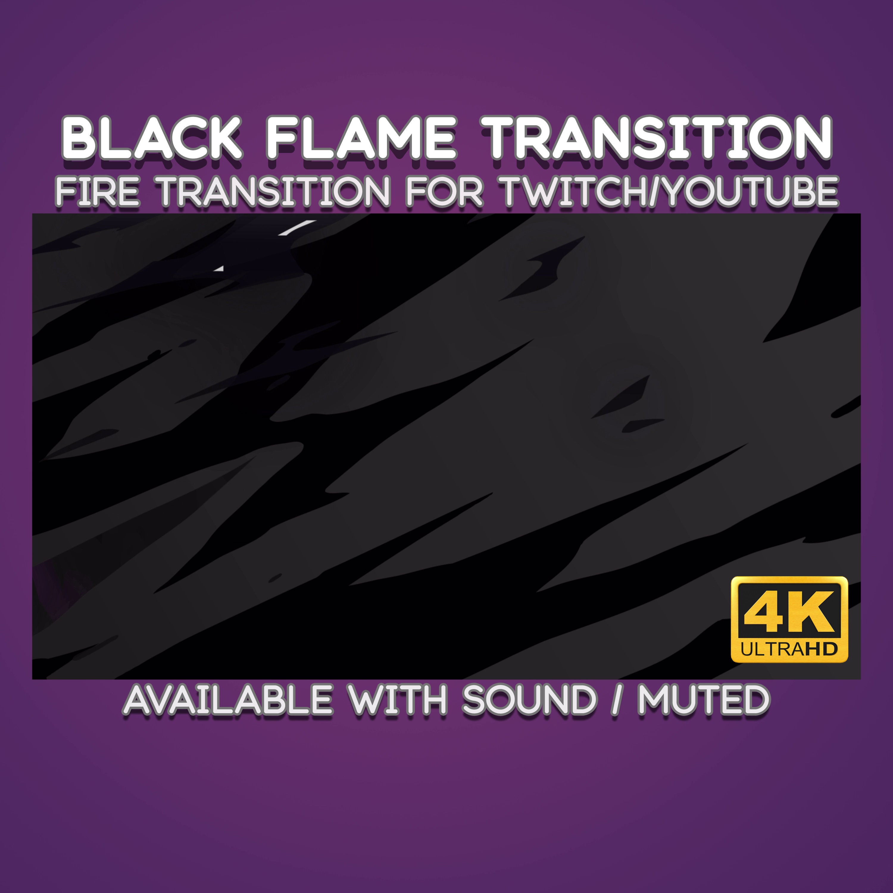 Black Fire Cartoon Transition Fire Twitch Streamer Elements Animated ...