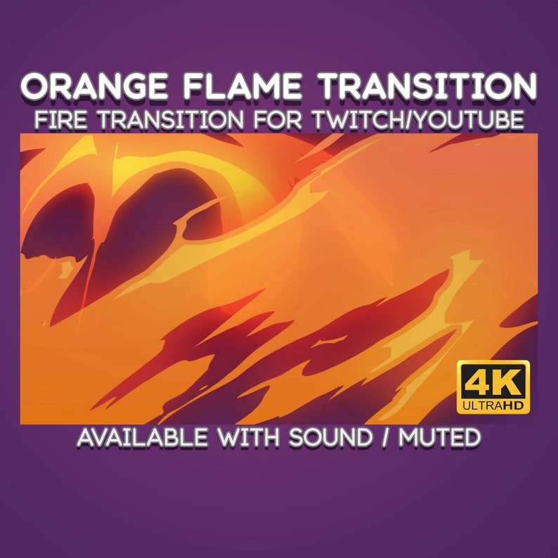 Orange Flame Cartoon Fire Transition: Animated Stream Stinger (digital ...