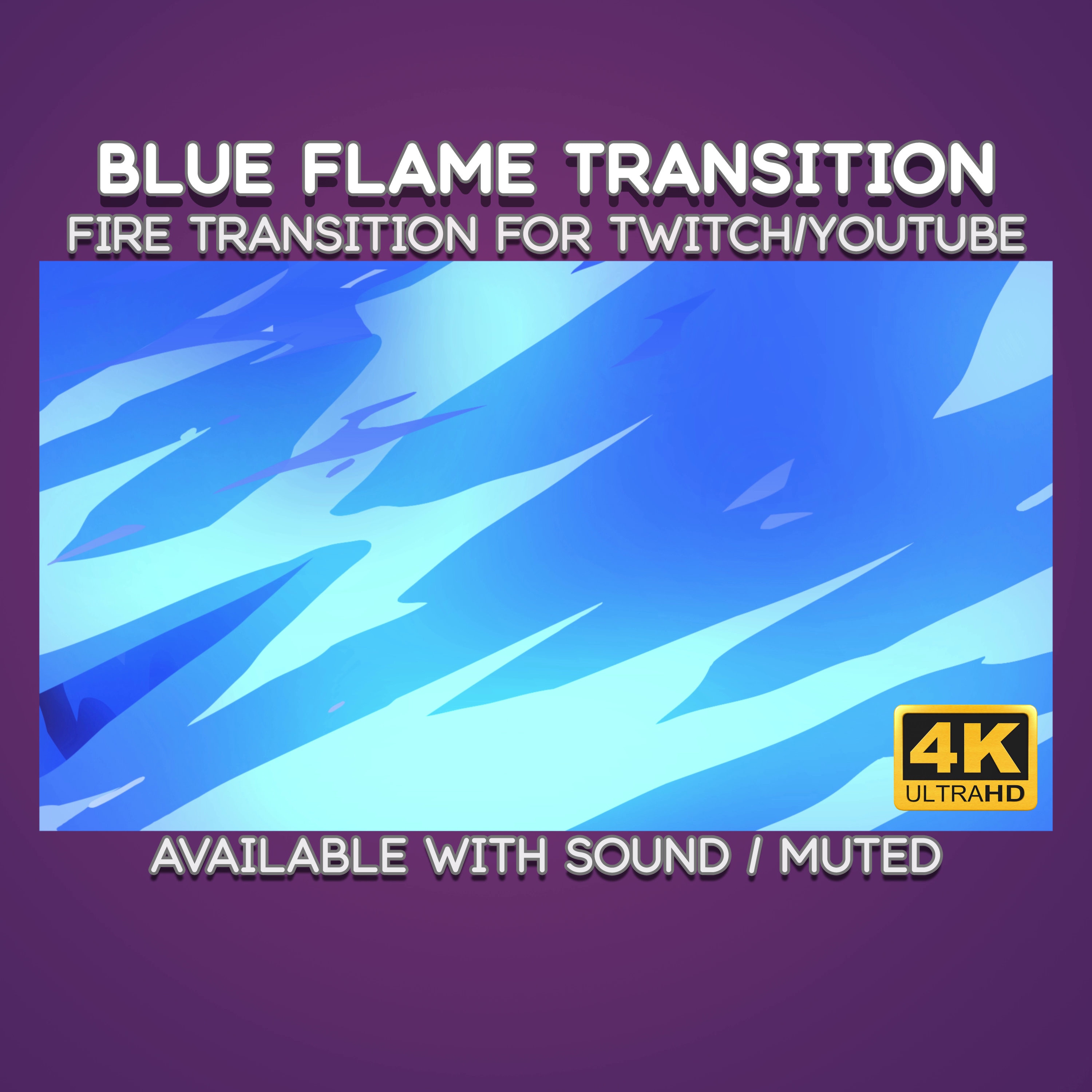 Blue Fire Cartoon Transition Fire Twitch Streamer Elements Animated ...