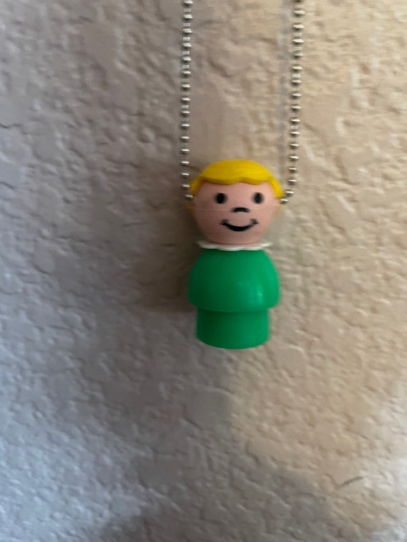 Fisher Price Blonde Little People in Green Necklace. - Etsy