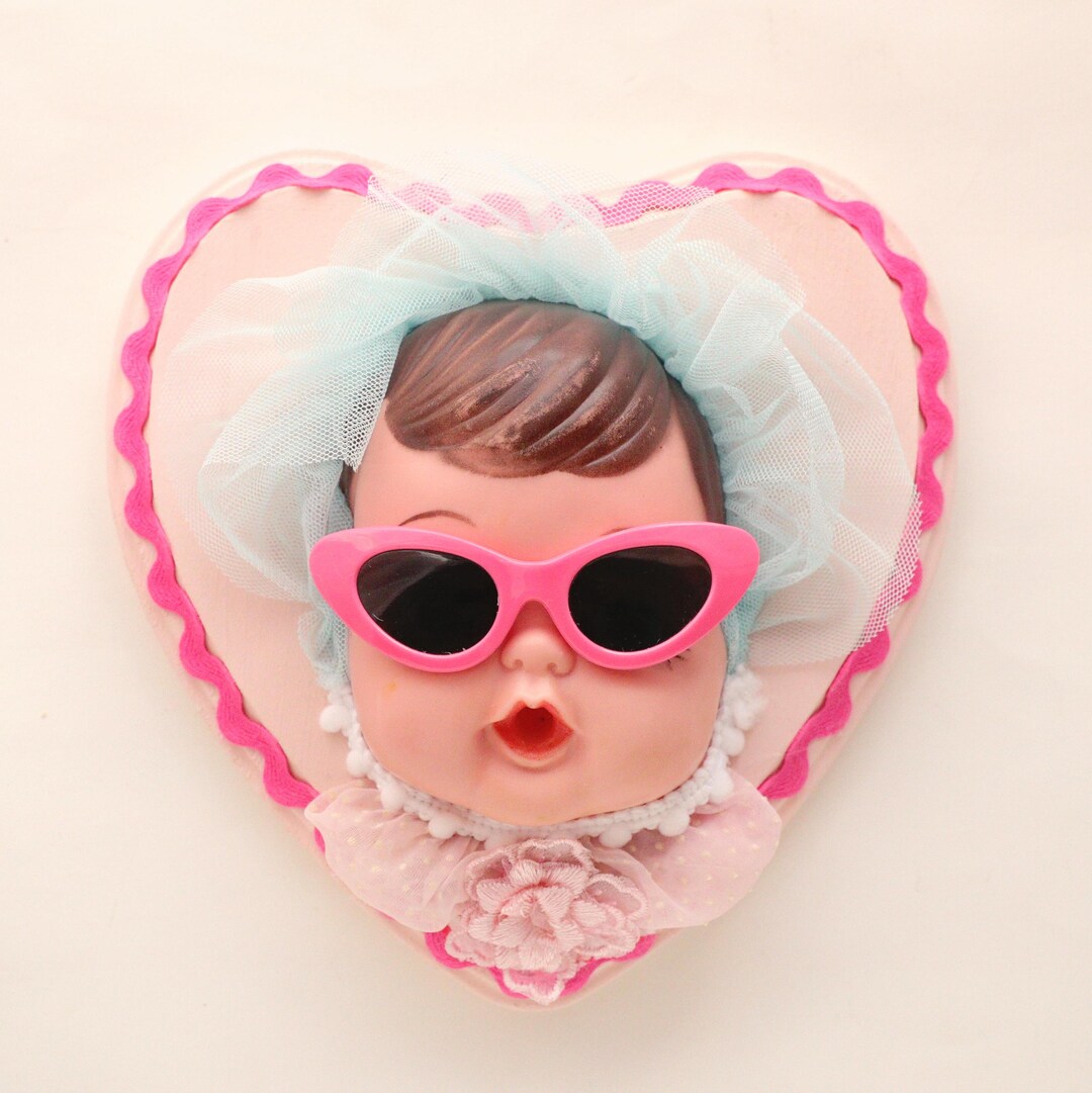 Upcycled Vintage "taxidermy" Wall Art, Doll Face Wall Plaque, Unique ...