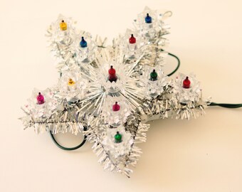 Tinsel Light Tree Topper - Etsy