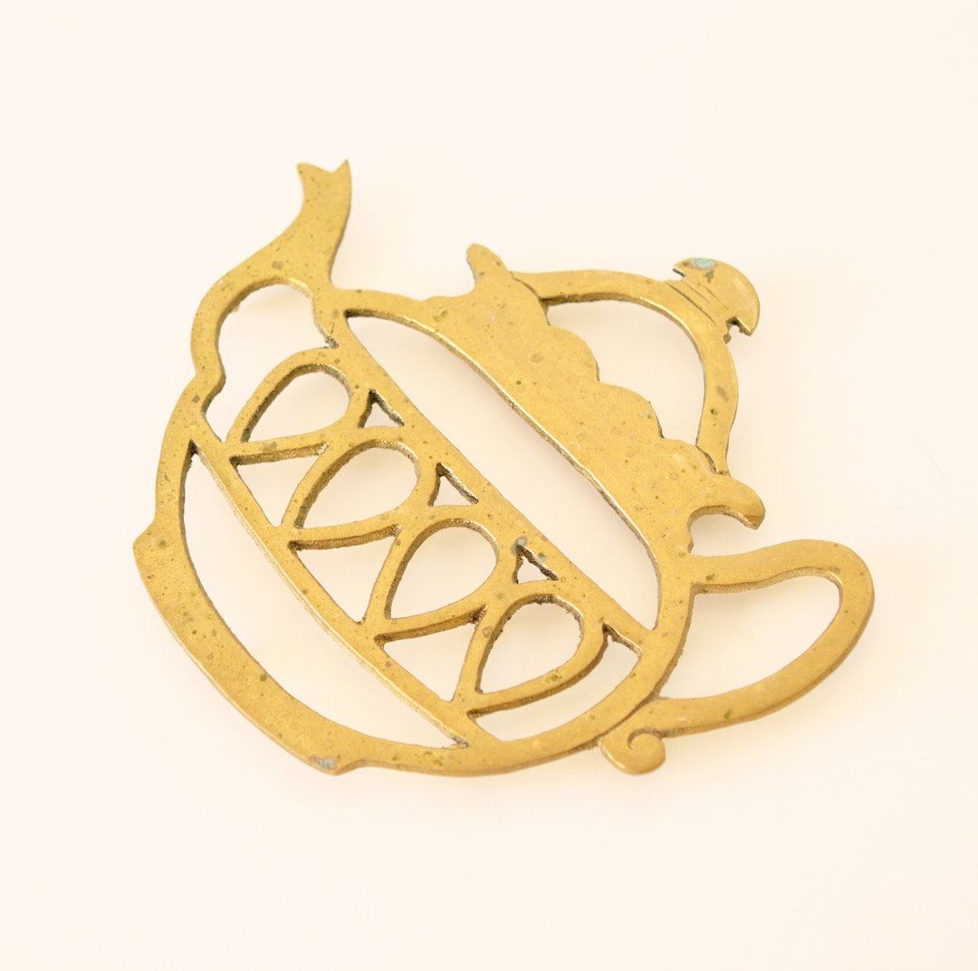 Vintage Brass Tea Pot Trivet Brass Plant Stand Brass Tea Pot Etsy