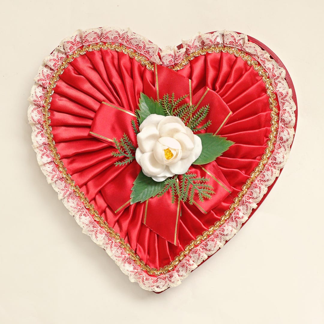 Vintage Chocolate Heart Box, Valentines Heart Box, Chocolate Box ...