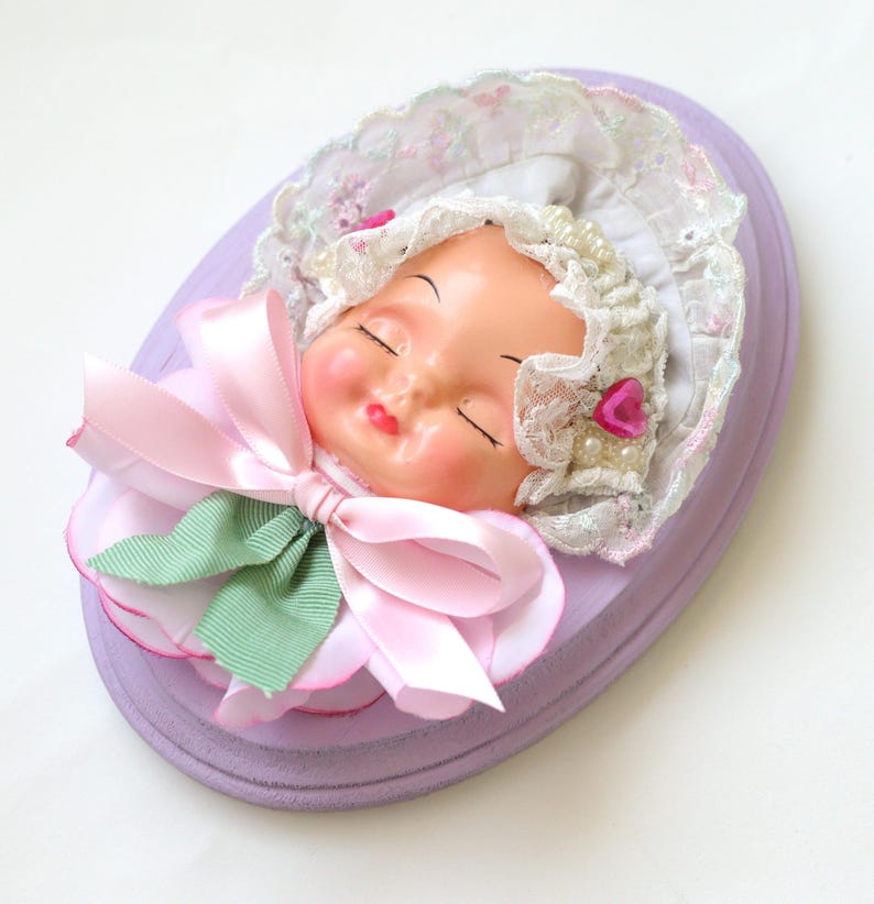 Upcycled Vintage taxidermy Wall Art, Doll Face Wall Plaque, Unique Home ...